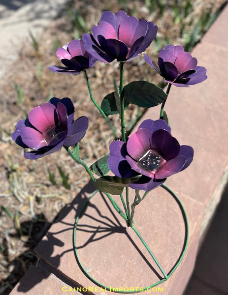 Yard Art Metal Flowers Sculpture 27" MFLWRMM005 – Camino Real Imports