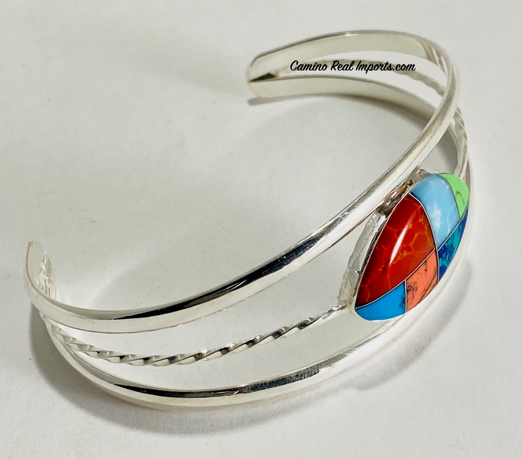 Multi Stone Inlay Bracelet JMSBR001 – Camino Real Imports