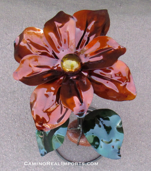 Yard Art Metal Flowers Sculpture 16" MFLWRMS002 – Camino Real Imports