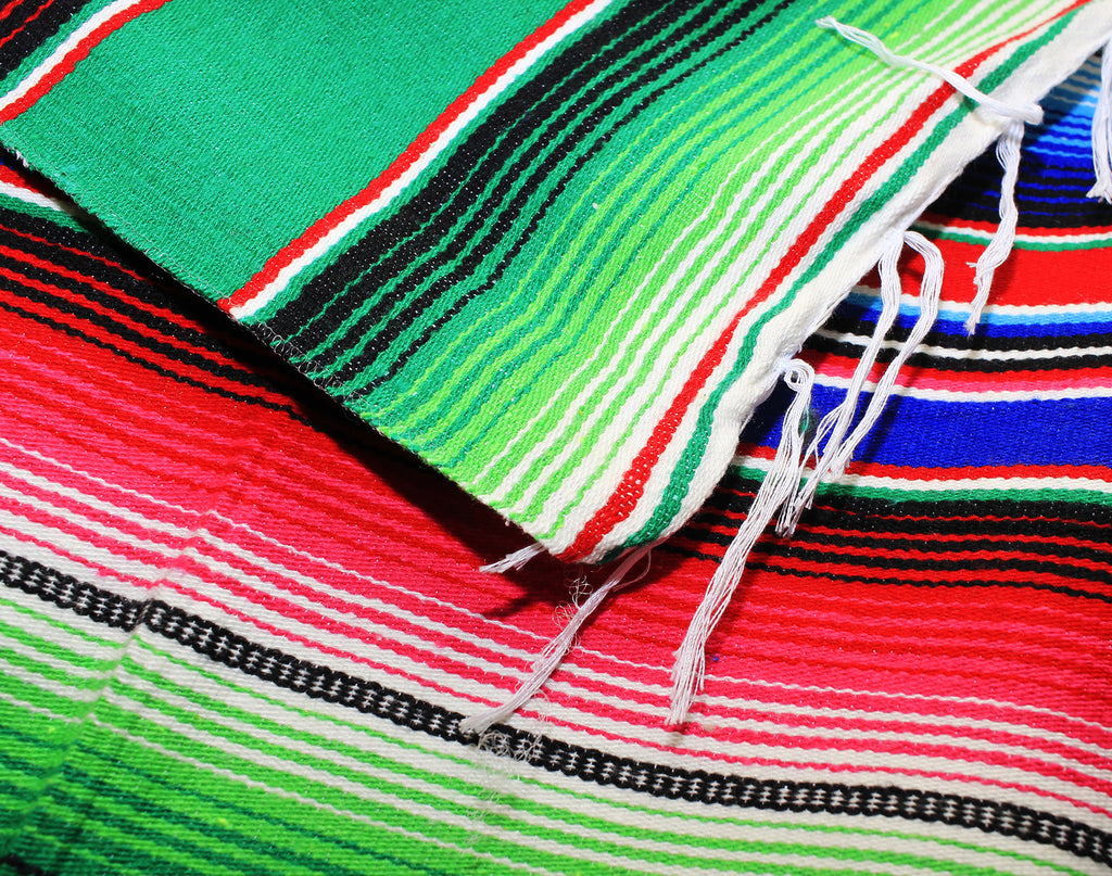 MEXICAN BLANKET LG 4' X 6.5' HAND WOVEN Sarape Zarape – Camino Real Imports