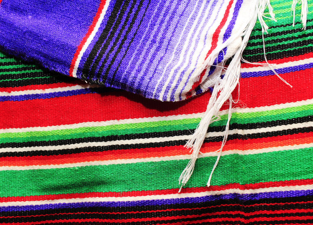 MEXICAN BLANKET LG 4' X 6.5' HAND WOVEN Sarape Zarape – Camino Real Imports