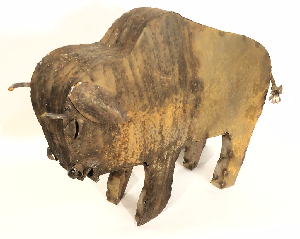 Metal Buffalo Yard Decor Sculpture MTBFS001 – Camino Real Imports
